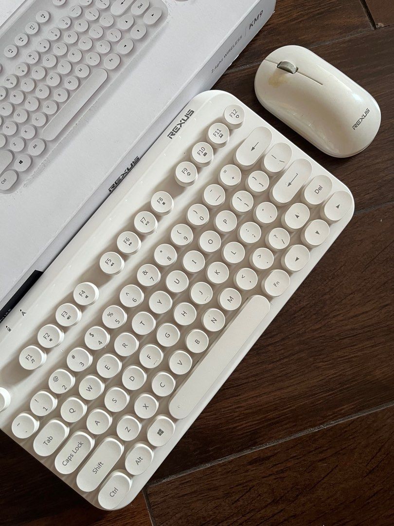 REXUS Keyboard + Mouse 2.4GHZ WIRELESS (WHITE) - Box Lengkap ...