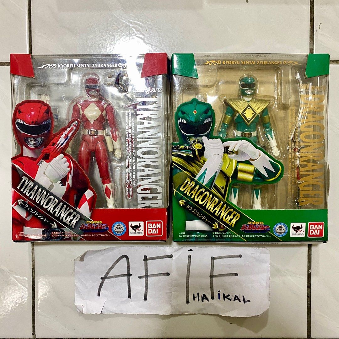 S.H.Figuarts Zyuranger Set MMPR SHF Tyranno Red Ranger and SHF Dragon ...