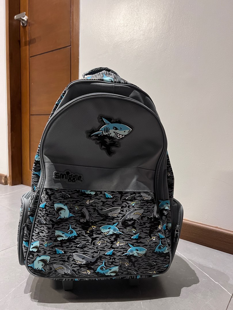 Smiggle Shark Design Trolley backpack, Men's Fashion, Bags, Backpacks ...