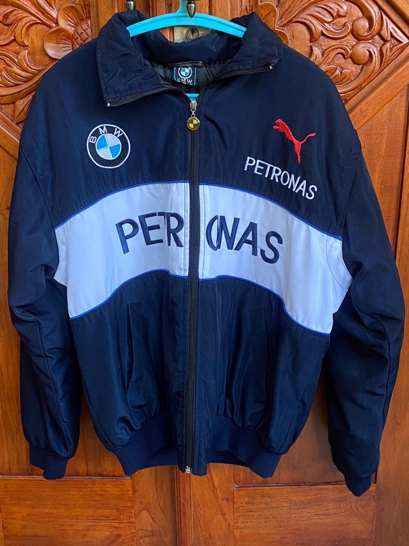 F1 Vintage BMW Petronas formula 1 racing jacket, Fesyen Pria, Pakaian ...