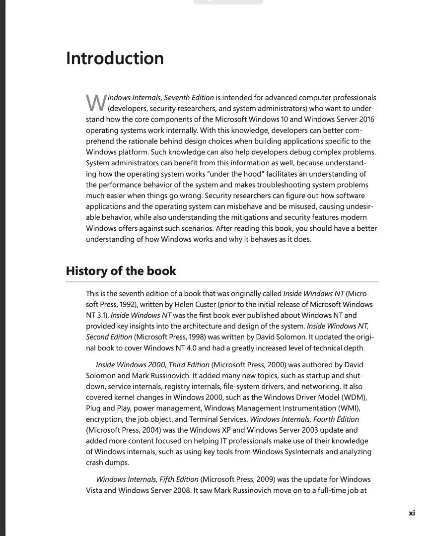 Windows Internals Seventh Edition Part 1 System architecture, processes, threads, memory ...