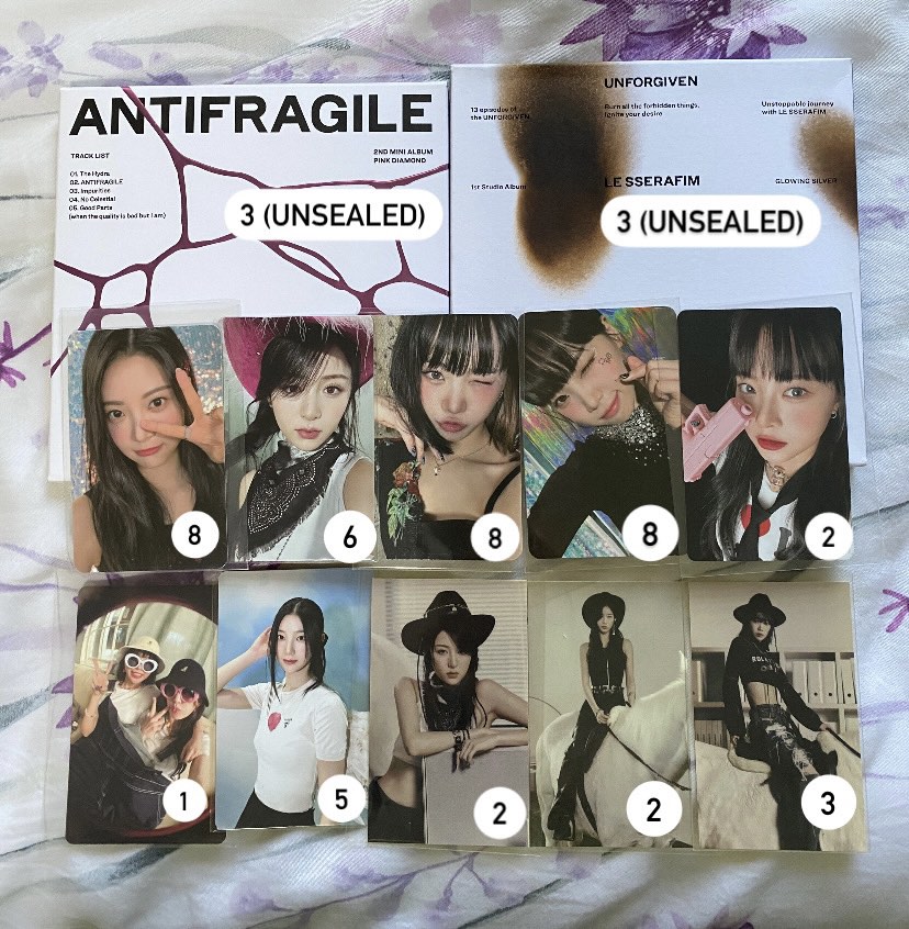 WTS Lesserafim album photocards pc fearless antifragile unforgiven ...