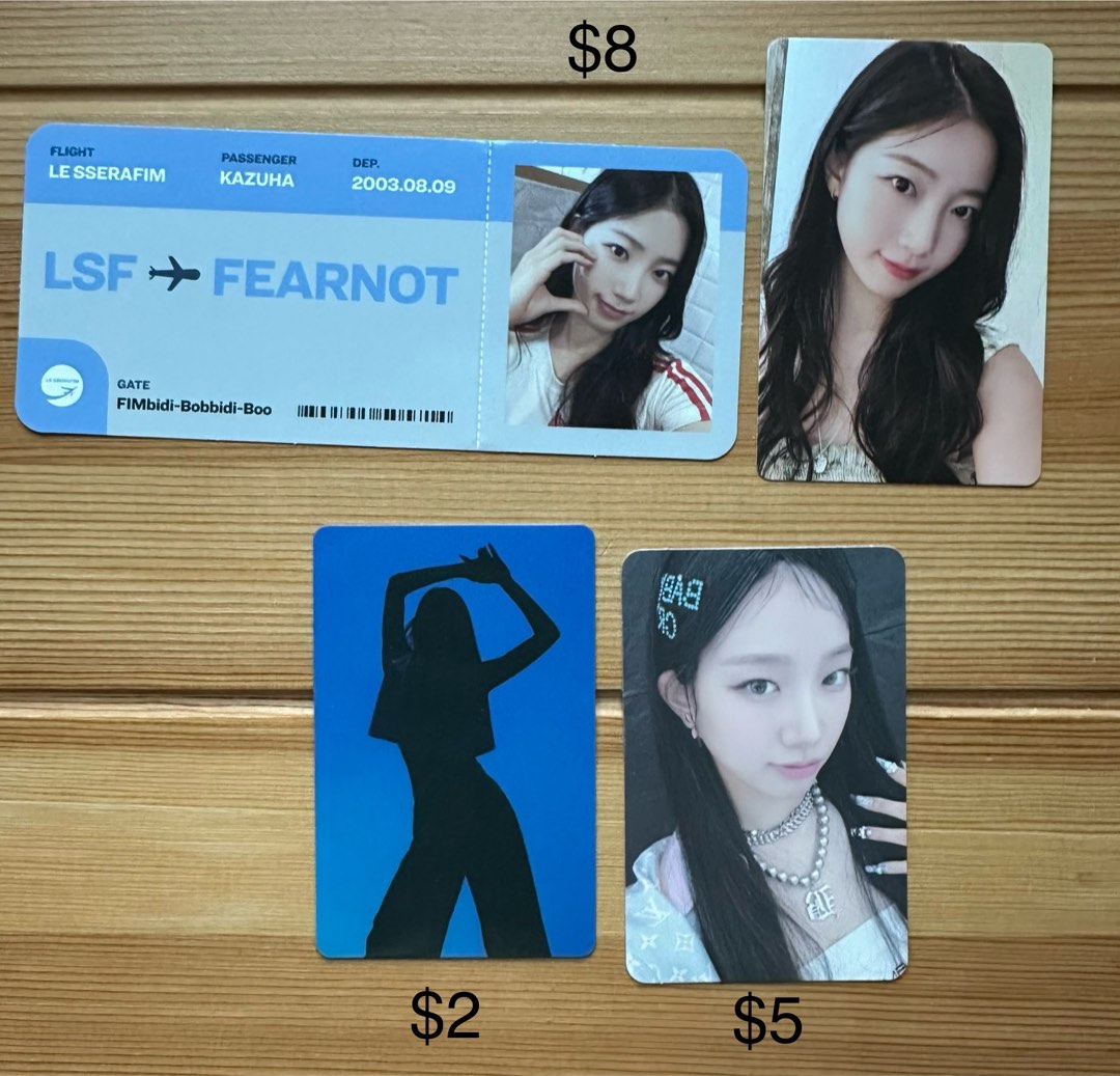 [WTS/LFB URGENT] kazuha le sserafim lsrfm official leniverse flame rises easy photocards album ...