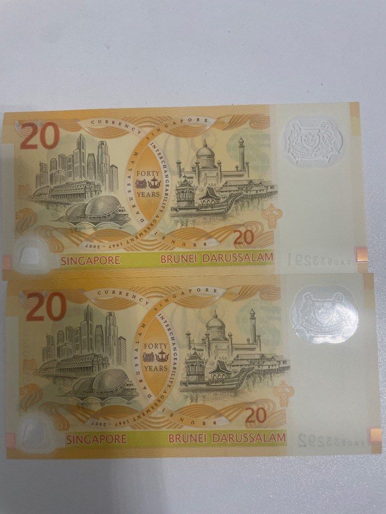 $20 Singapore notes running number, Hobbies & Toys, Memorabilia ...