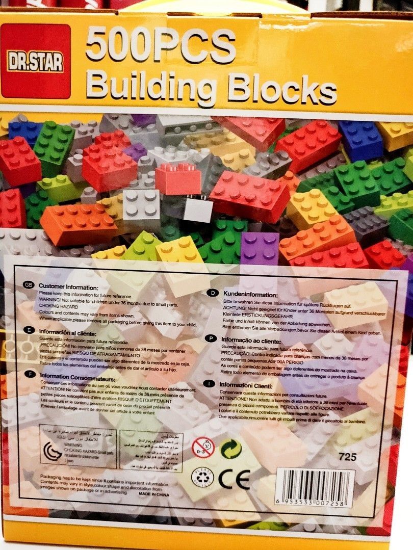 500Pcs Building Blocks - DIY Creative Bricks Bulk Educational Toys ...