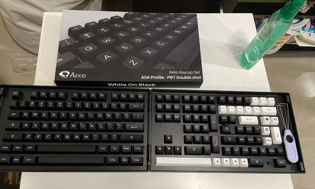 Akko White on Black ASA PBT Double Shot Keycap Set 158pcs, Computers ...