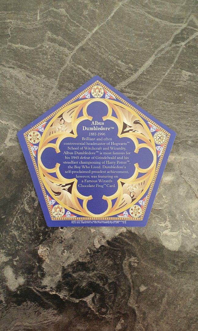 Albus Dumbledore Harry Potter Chocolate Frog Wizard Card UNIVERSAL ...