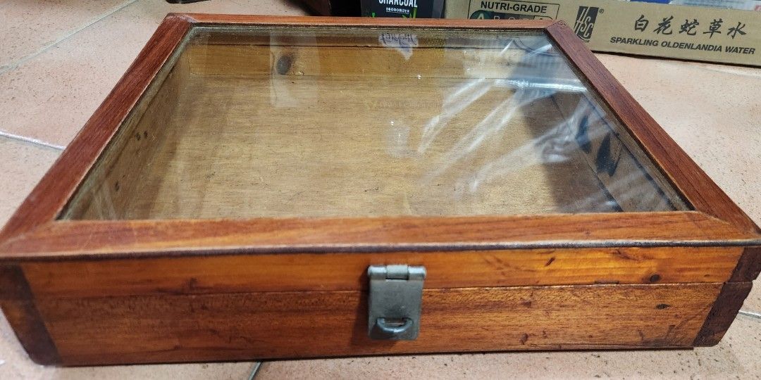Antique wooden display storage box, Hobbies & Toys, Memorabilia ...