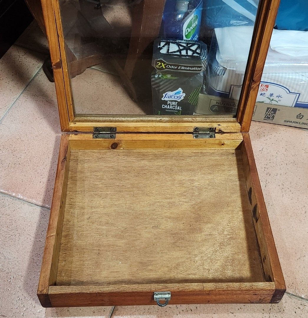 Antique wooden display storage box, Hobbies & Toys, Memorabilia ...