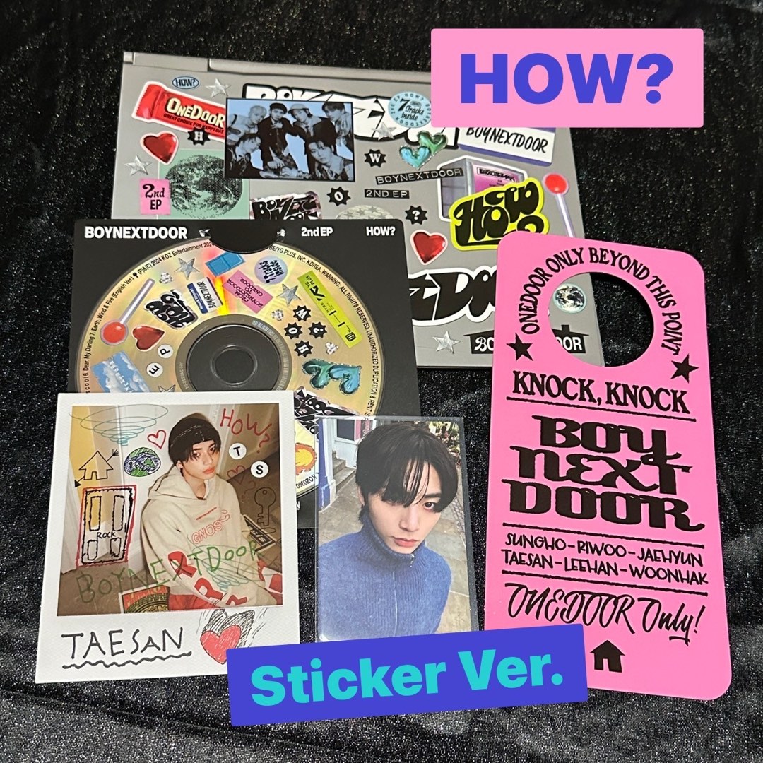 Boynextdoor HOW? STICKER Ver. 韓泰山 🏔️ Taesan 漢東旼 小卡 拍立得 門牌, 書籍、休閒與玩具, 收藏 ...