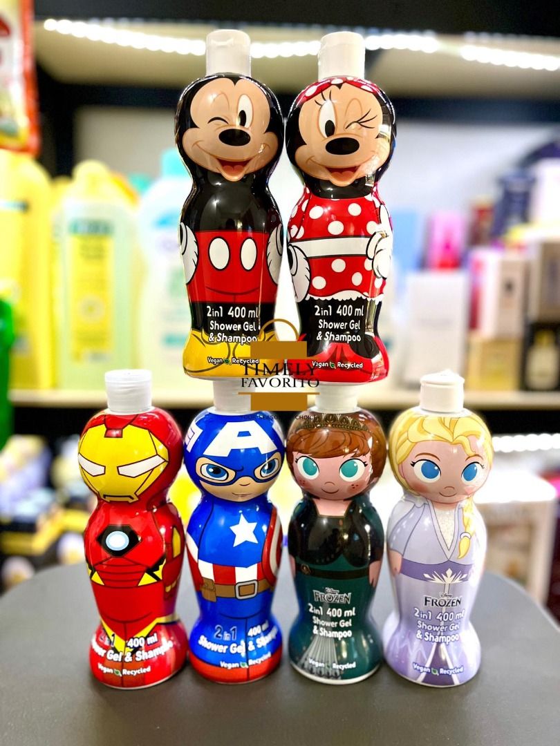 Captain America/Iron Man/Frozen Anna/Elsa 2-in-1 Shower Gel & Shampoo ...