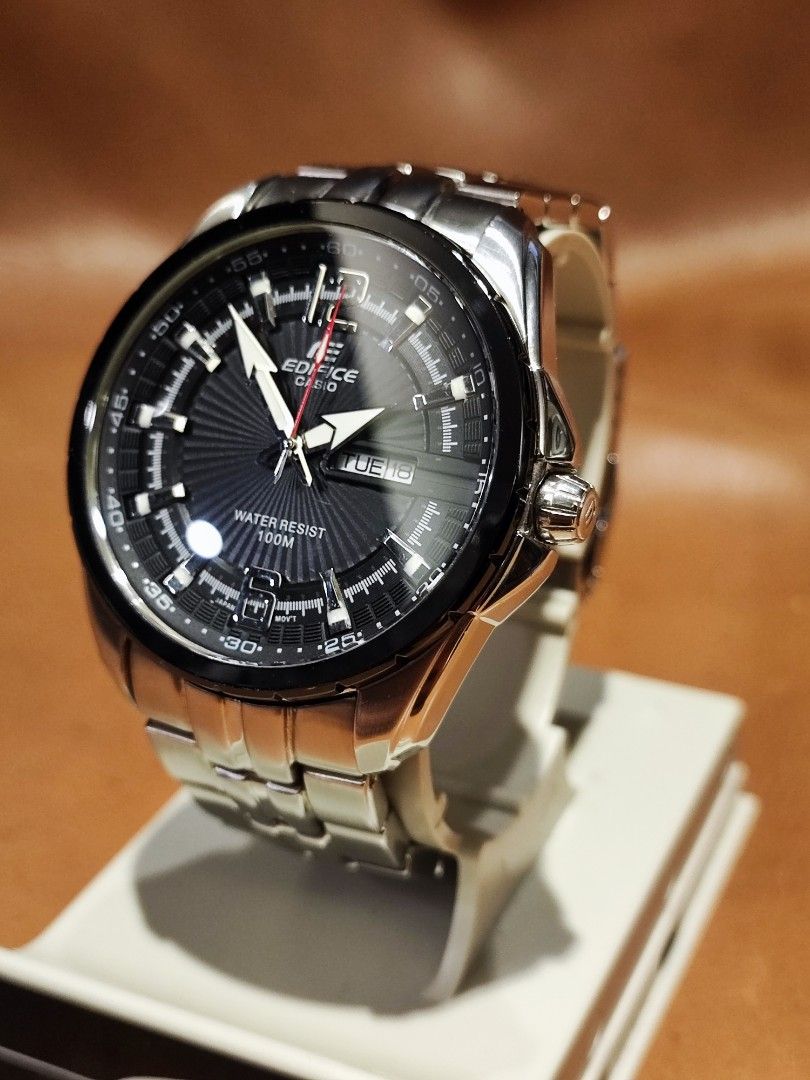 Casio Edifice 特大錶盤 44mm 黑玫瑰金罕有 太陽能 手錶 腕錶 EQS-900 BLACK GOLD Ultra Large ...