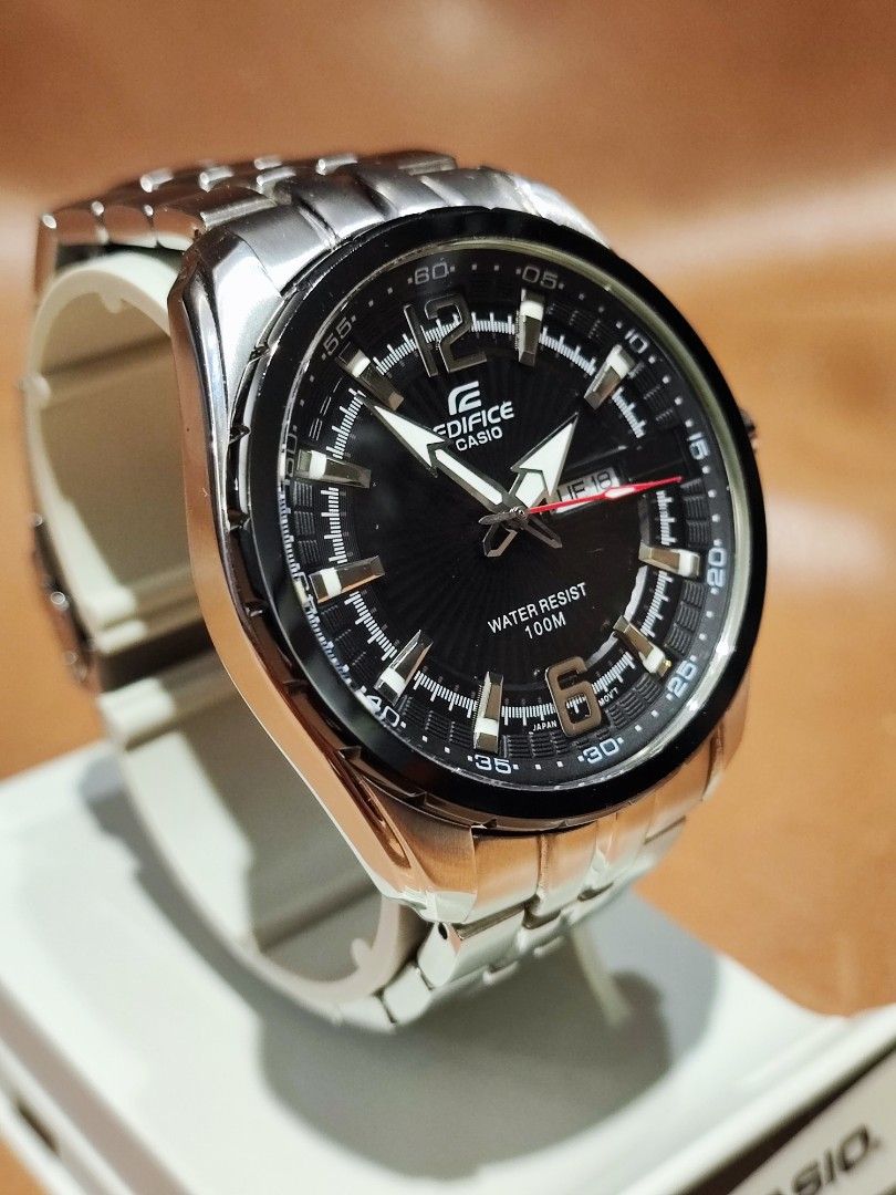 Casio Edifice 特大錶盤 44mm 黑玫瑰金罕有 太陽能 手錶 腕錶 EQS-900 BLACK GOLD Ultra Large Bezel Solar Powered ...