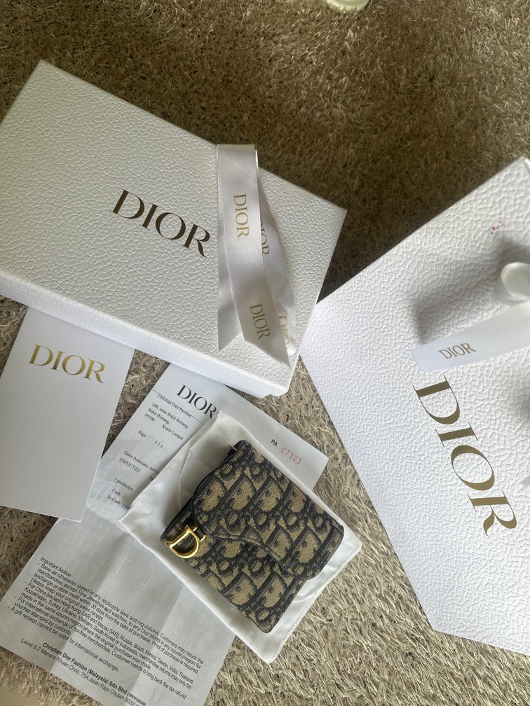Dior CD Saddle Lotus Wallet with ORIGINAL RECEIPT, Luxury, Bags ...