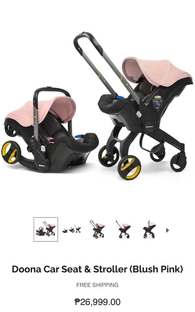 Doona Car Seat & Stroller (Blush Pink), Babies & Kids, Babies & Kids ...