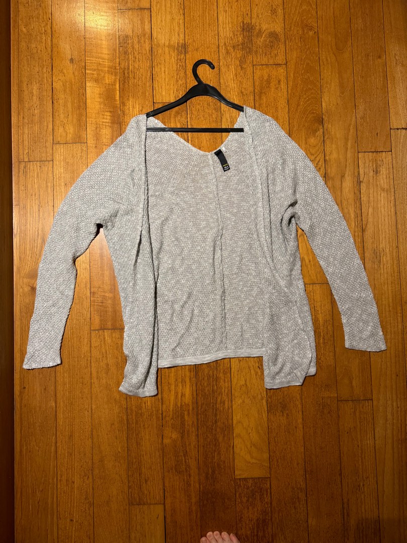 Factorie Drape Grey Knit Cardigan, Women's Fashion, Coats, Jackets and ...