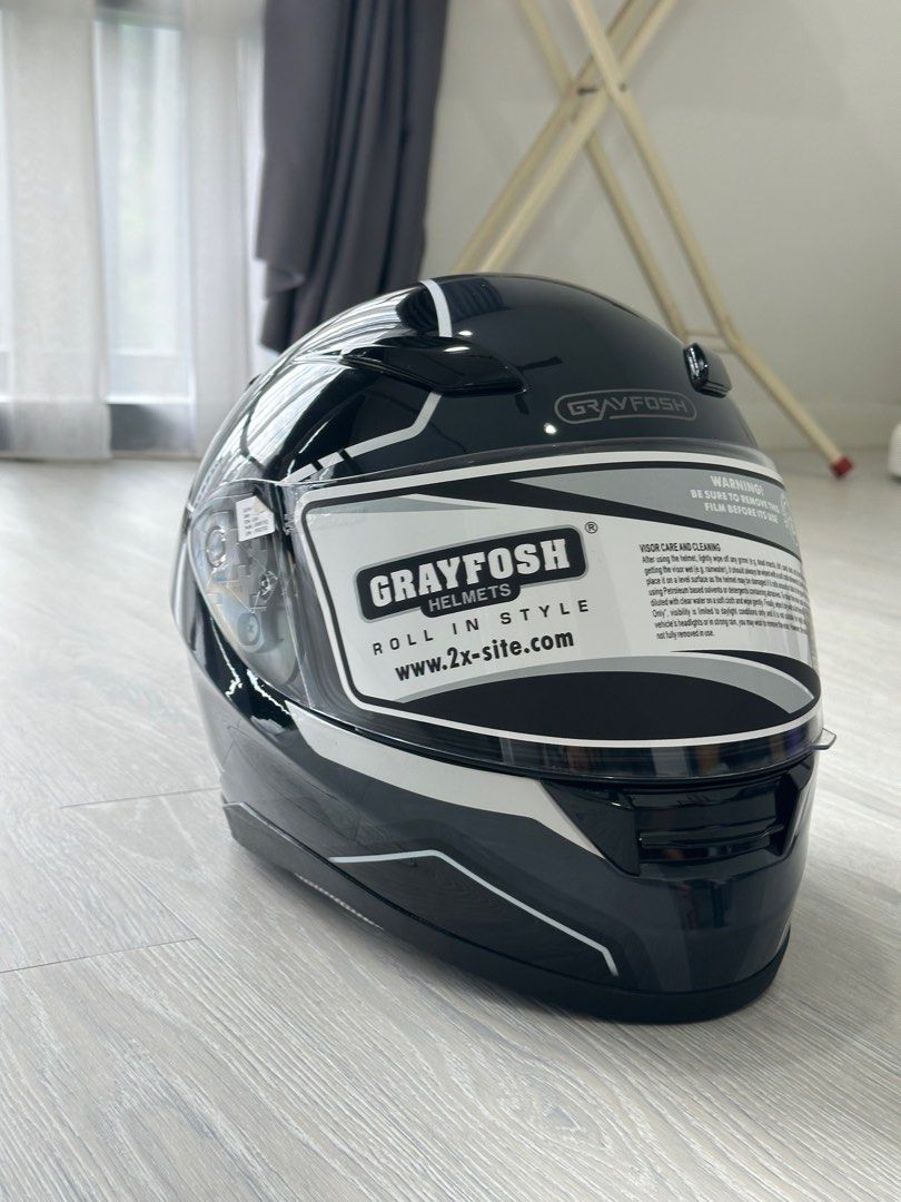 HELMET GRAYFOSH FULL FACE DOUBLE VISOR G9999, Auto Accessories on Carousell