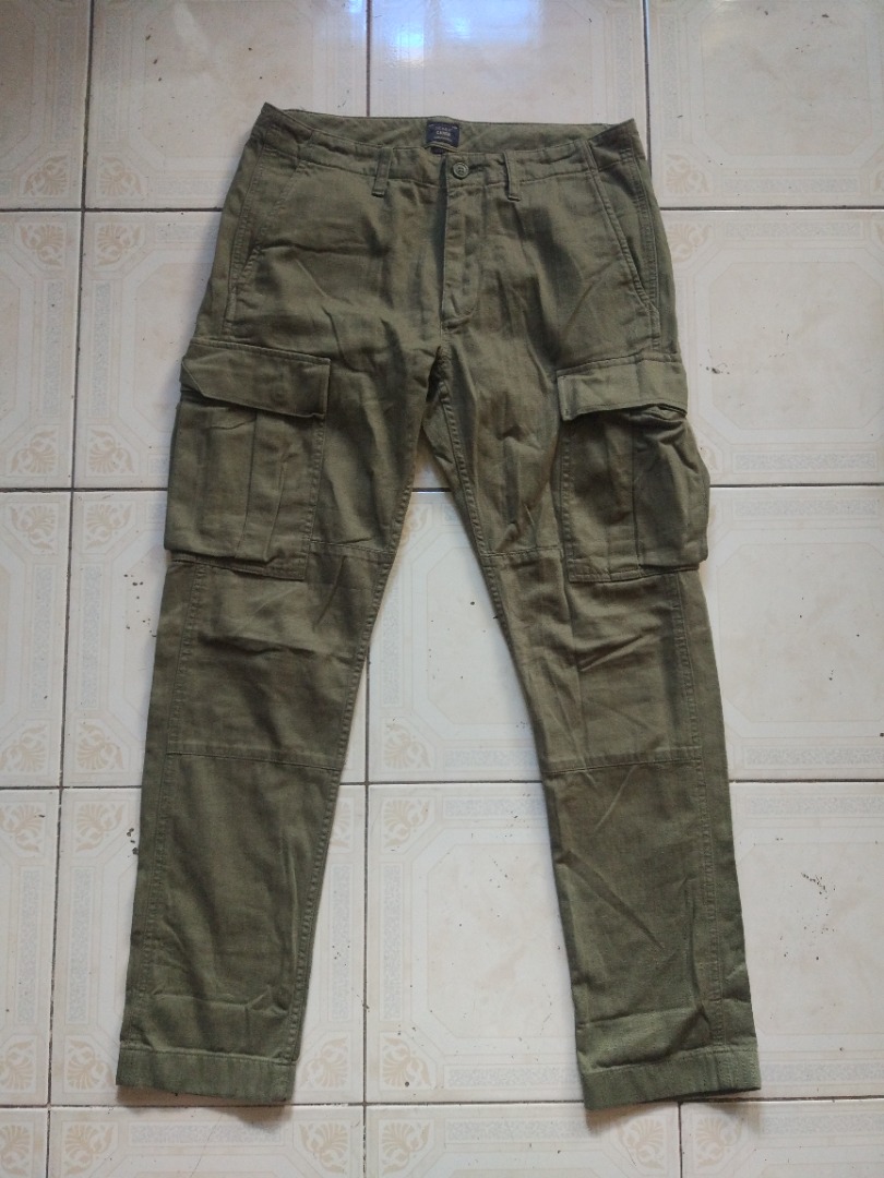 JCrew OD HBT Cargo Pant 32 actual, Men's Fashion, Bottoms, Trousers on Carousell