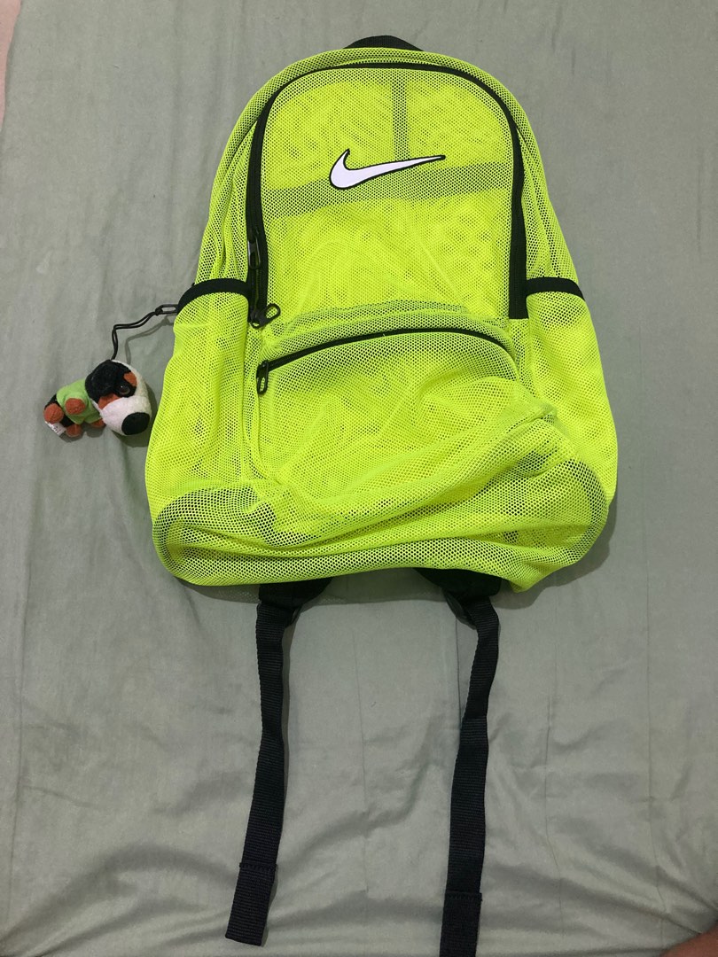 nike neon backpack net, Men's Fashion, Bags, Backpacks on Carousell