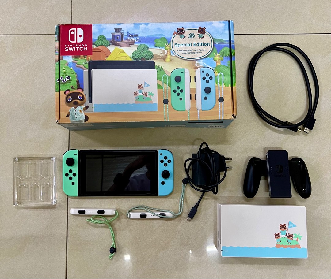 Nintendo switch v2 animal crossing edition, Video Gaming, Video Game ...