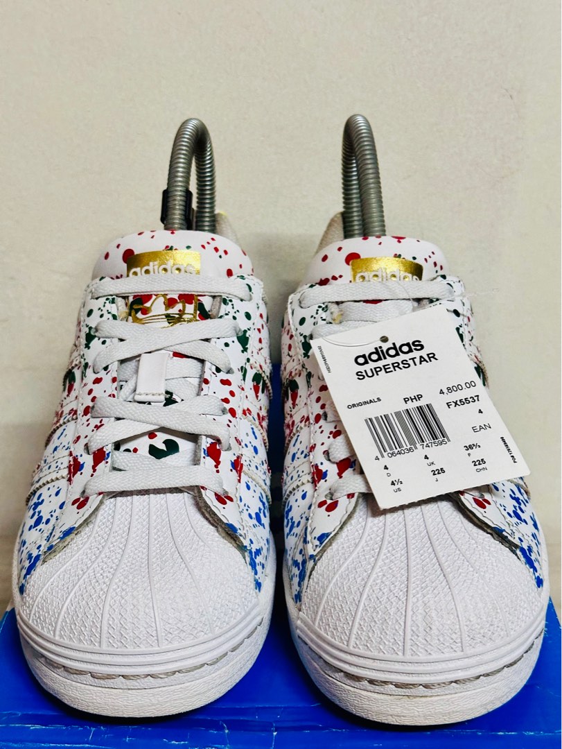 pre-loved Adidas Originals Superstar | Paint Splatter Core White, Women ...