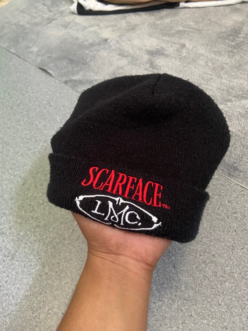 LMC X Scarface Beanie hat, Fesyen Pria, Pakaian , Atasan di Carousell