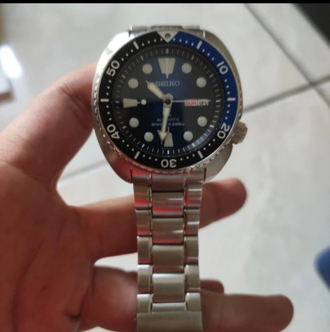 Seiko Prospex Turtle SRPC25k1 Batman, Fesyen Pria, Jam Tangan di Carousell