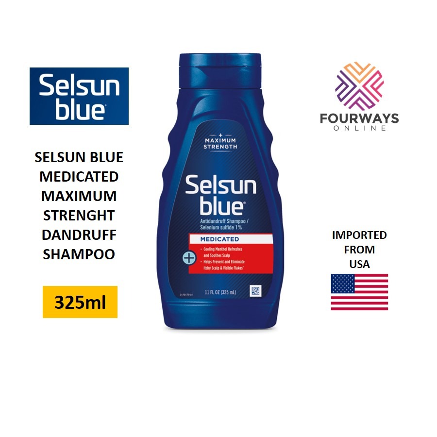 Selsun Blue Medicated Maximum Strength Dandruff Shampoo 325ml, Beauty ...