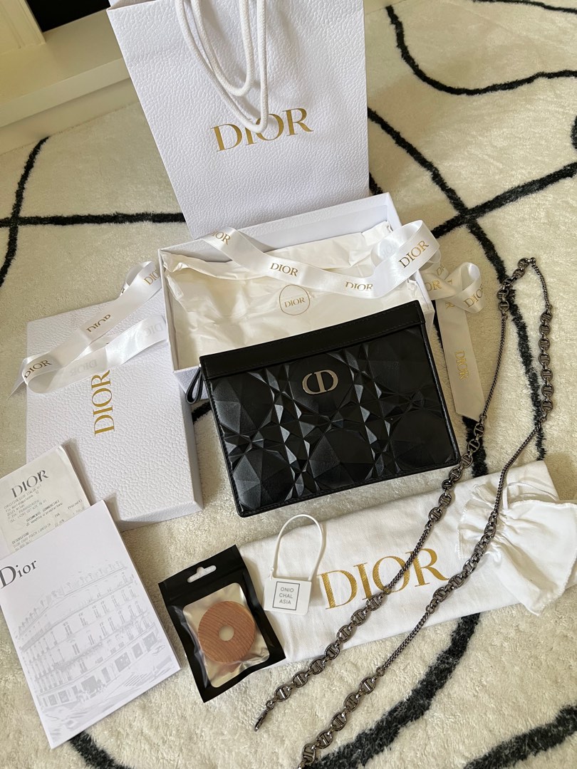 ₱130K CHRISTIAN DIOR Caro WOC Wallet On Chain in Black RHw Authentic ...