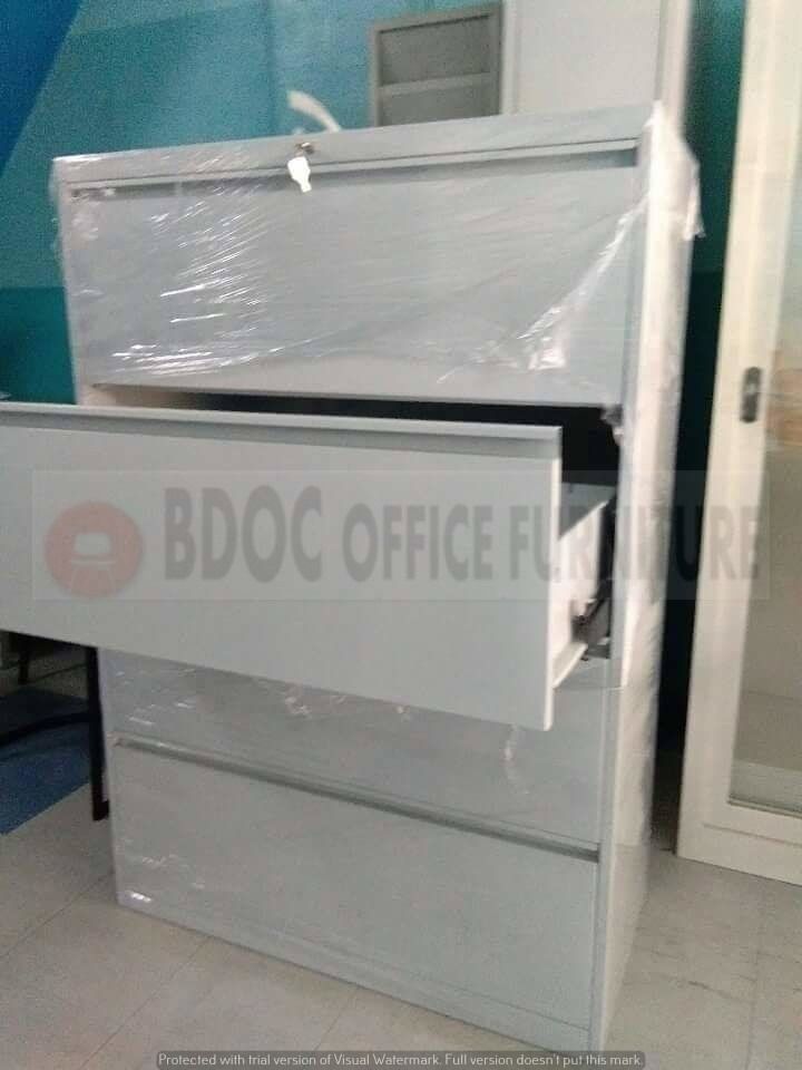 4 layer steel lateral cabinet recess handle / office partition / office ...