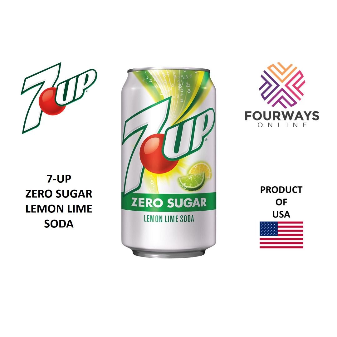 7-Up Zero Sugar Lemon Lime Soda 12fl oz, Food & Drinks, Beverages on Carousell