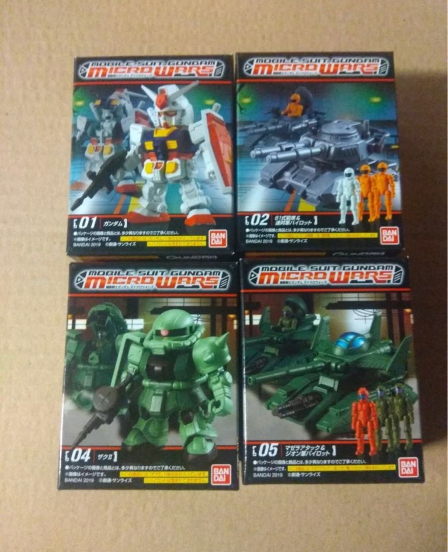 全新未開機動戰士高達 GUNDAM MICRO WARS 01四款微型戰爭 Bandai 食 玩盒蛋, 興趣及遊戲, 玩具 & 遊戲類 - Carousell