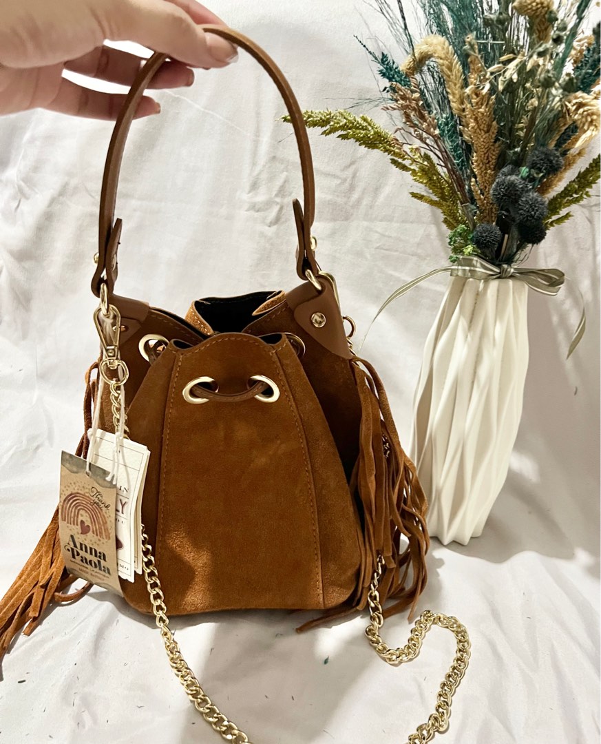 Ana Paola Italian Leather Fringe Bag, Luxury, Bags & Wallets on Carousell