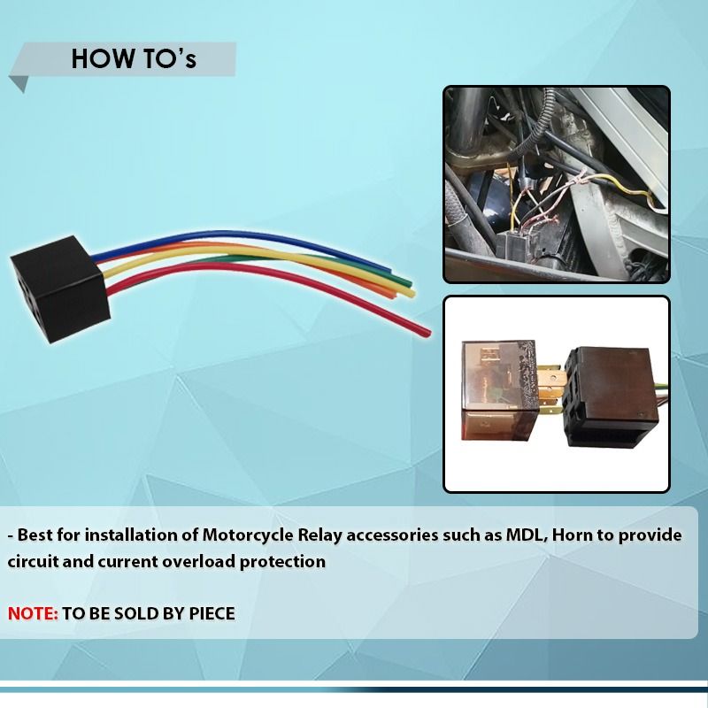BOSCH RELAY SOCKET with WIRES 5-PIN 12V SPDT, BEST FOR MOTORCYCLE RELAY ...