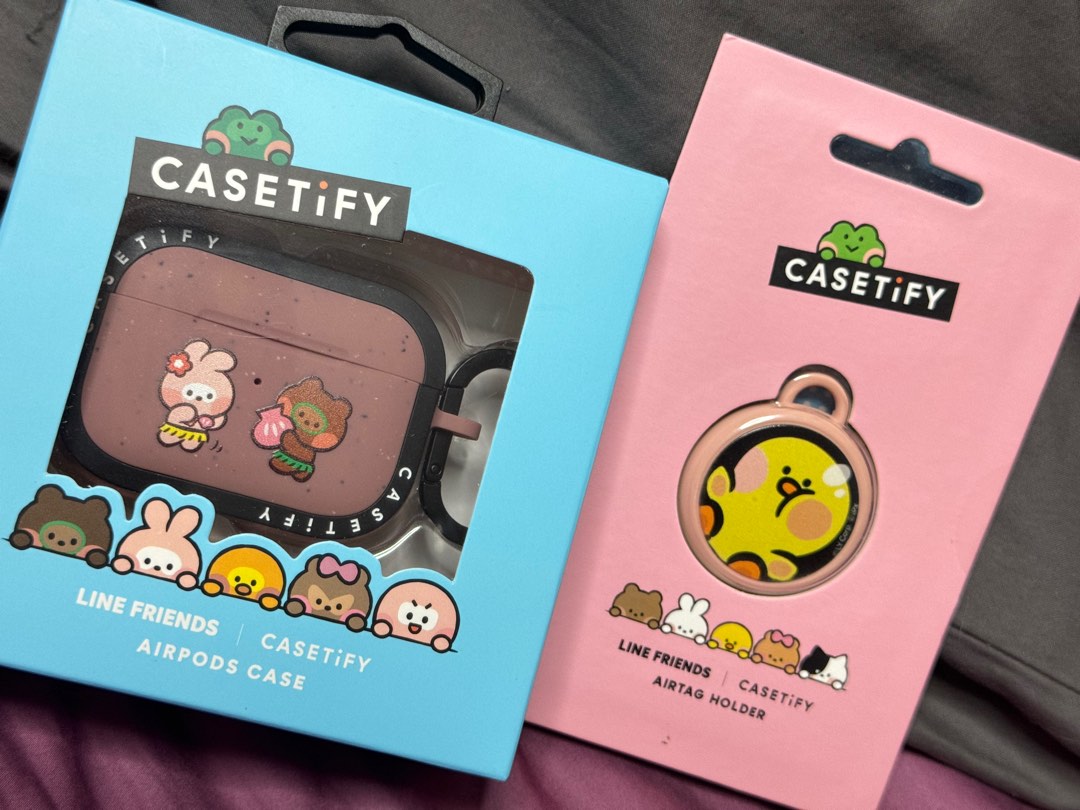 CASETIFY X Line Friends AirPods case +airtag holder, 手提電話, 電話及其他裝置配件, 手 ...