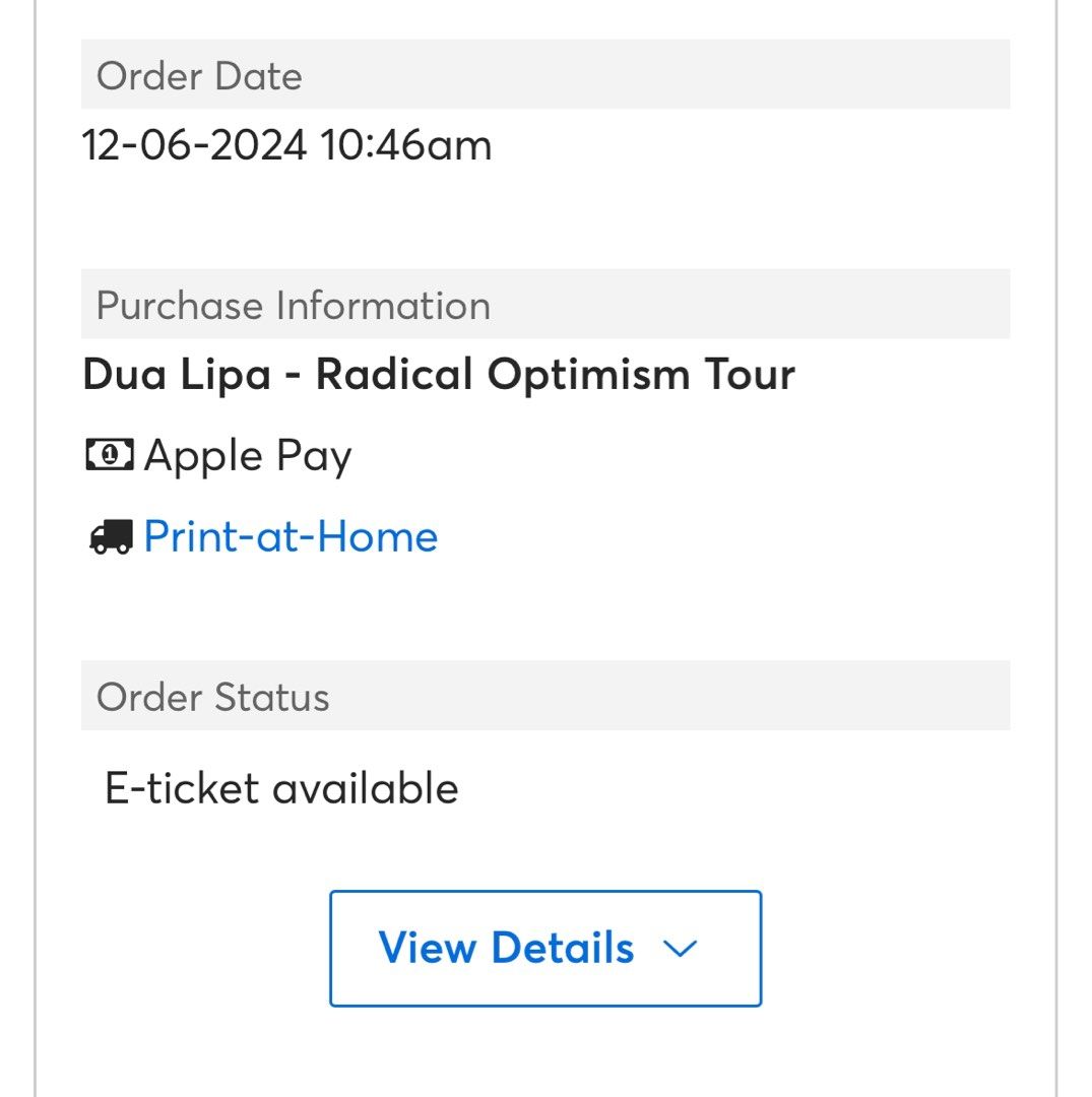 [CAT 6 x1] DUA LIPA - RADICAL OPTIMISM SG TICKET 6 NOV 2024, Tickets ...