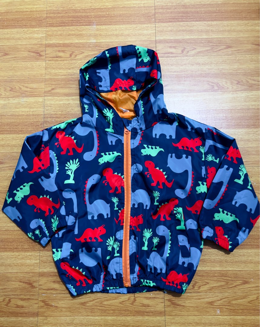 Dino windbreaker jacket, Babies & Kids, Babies & Kids Fashion on Carousell