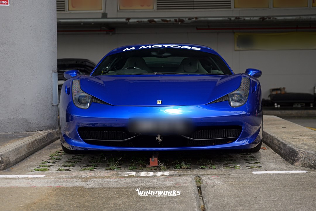 FERRARI 458 - LIQUID METAL KIEIN BLUE FULL VINYL WRAP, Car Accessories ...
