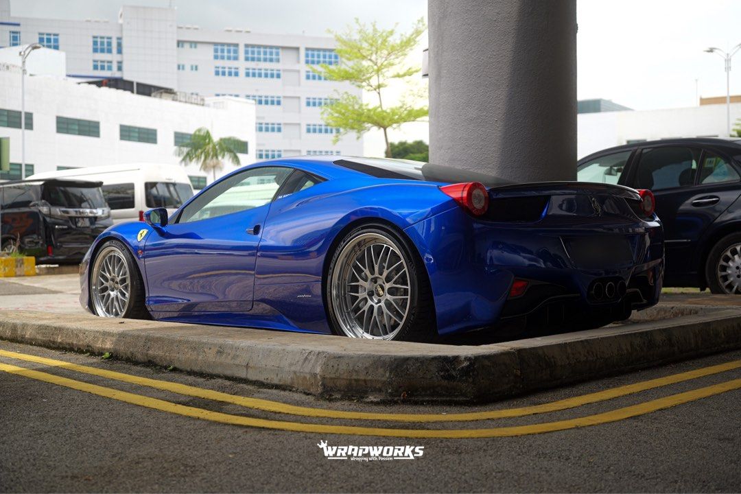 FERRARI 458 - LIQUID METAL KIEIN BLUE FULL VINYL WRAP, Car Accessories ...