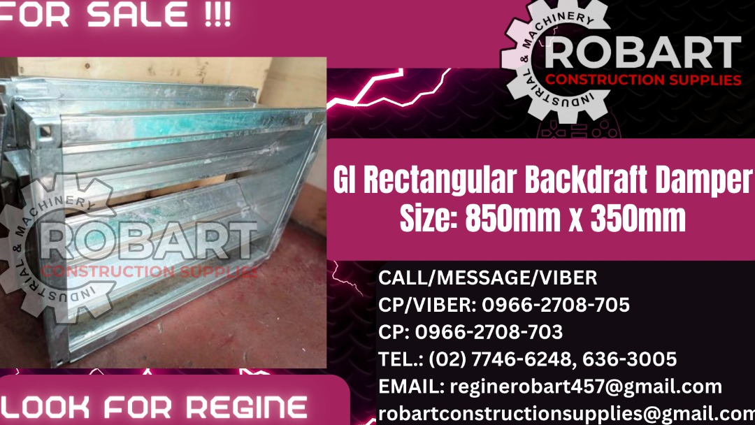 GI Rectangular Backdraft Damper Size: 850mm x 350mm, Commercial ...