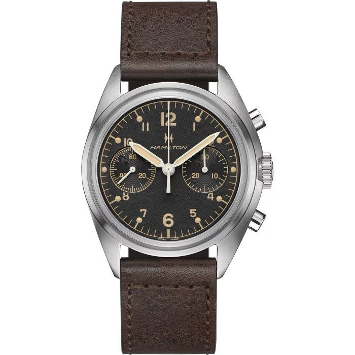 HAMILTON KHAKI AVIATION PILOT PIONEER MECHANICAL CHRONO 40MM H76409530 ...