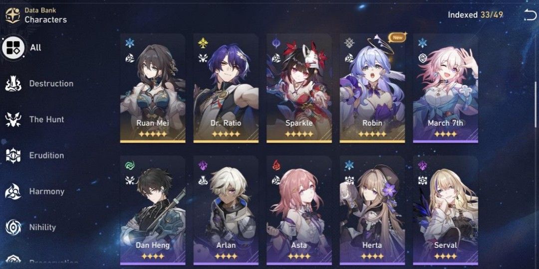 Honkai star rail END GAME ACCOUNT E2S1 DHIL HYPERCARRY+JINGLIU FULL ...