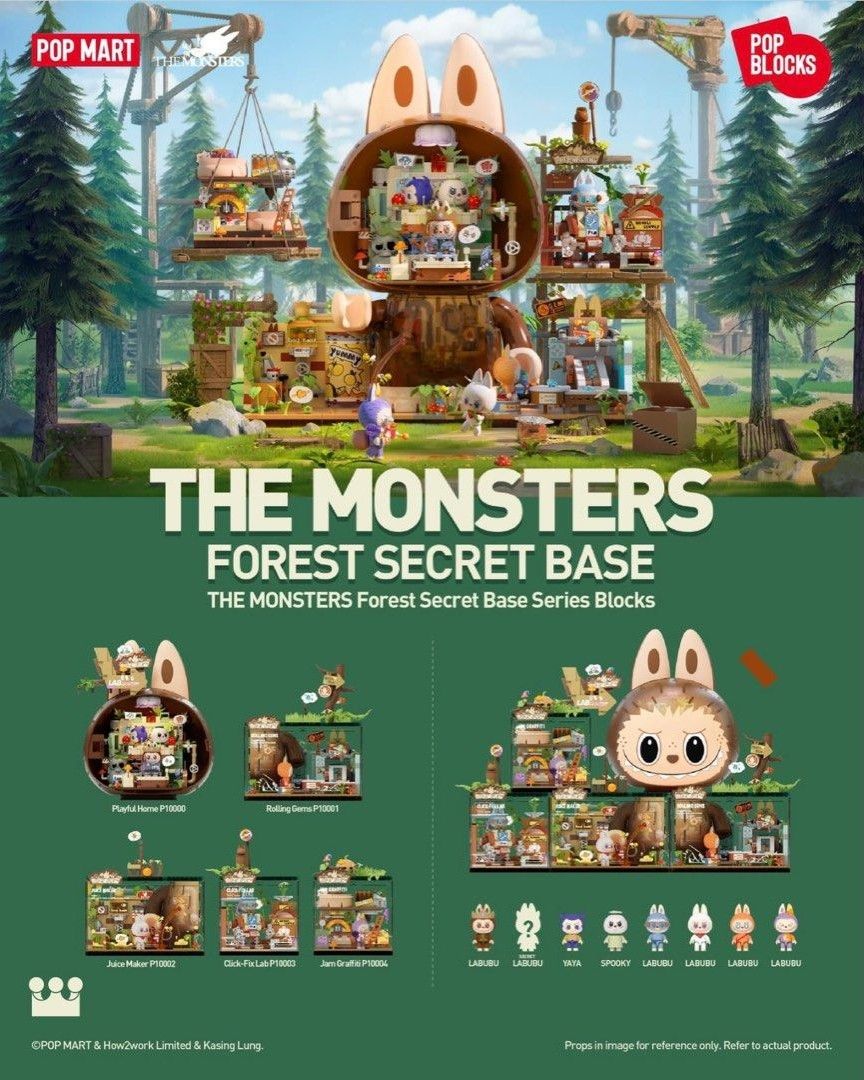The monsters secret forest base Labubu bricks building block sets ...