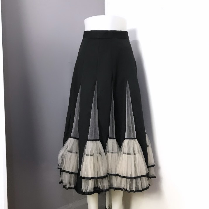 Layered Tulle Long Midi Skirt (ACUBI, GOTH, GOTHIC, DARK COQUETTE ...