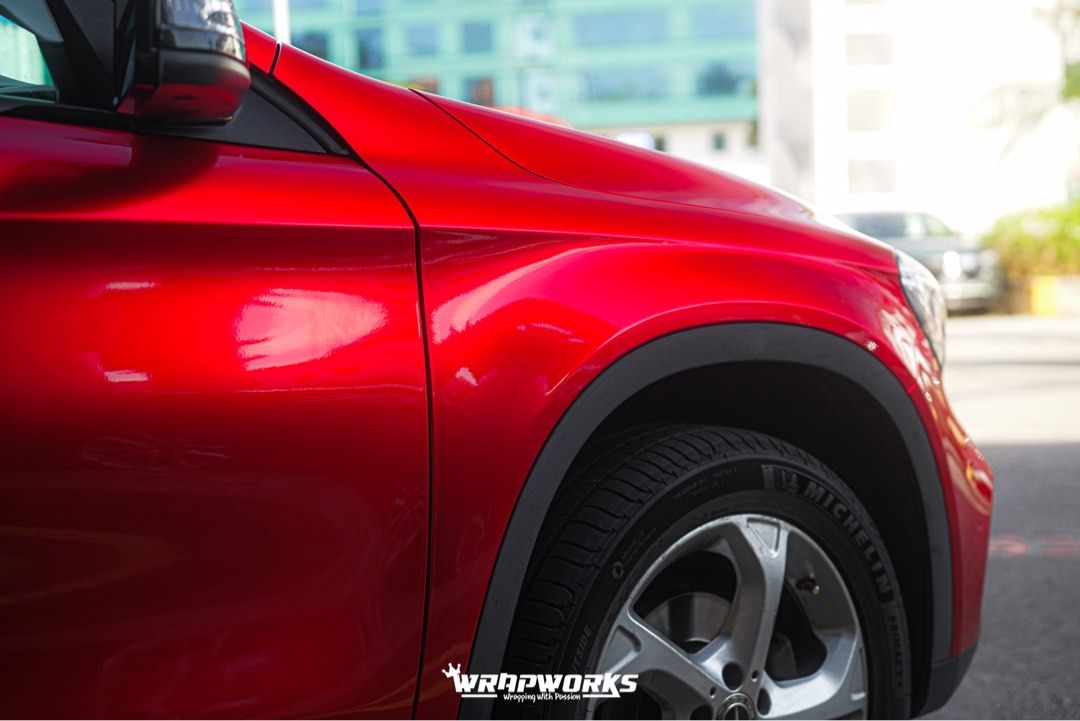 MERCEDES GLA - SOUL RED FULL VINYL WRAP, Car Accessories, Accessories ...