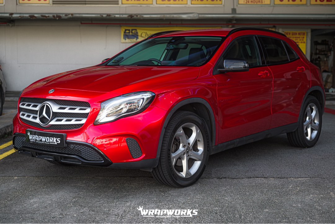 MERCEDES GLA - SOUL RED FULL VINYL WRAP, Car Accessories, Accessories ...