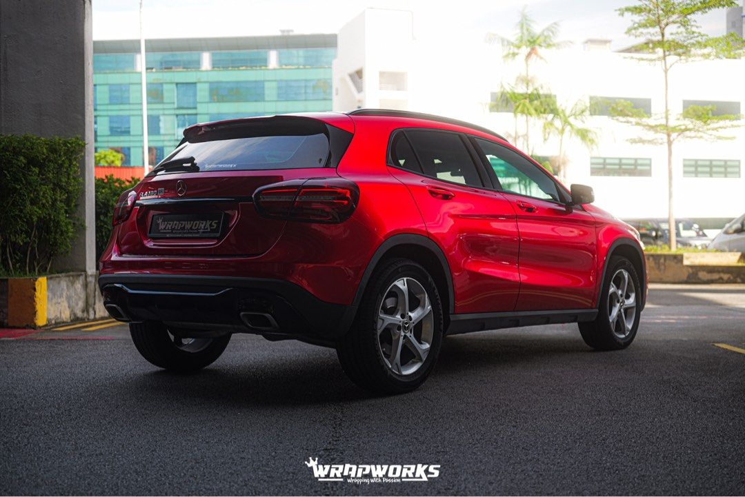 MERCEDES GLA - SOUL RED FULL VINYL WRAP, Car Accessories, Accessories ...