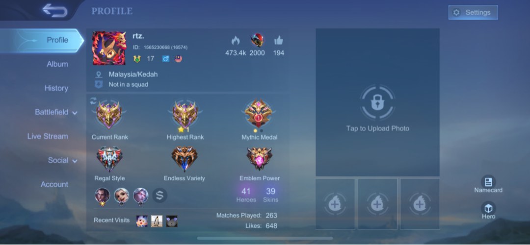 MLBB account (RM20), Video Gaming, Video Games, Others on Carousell