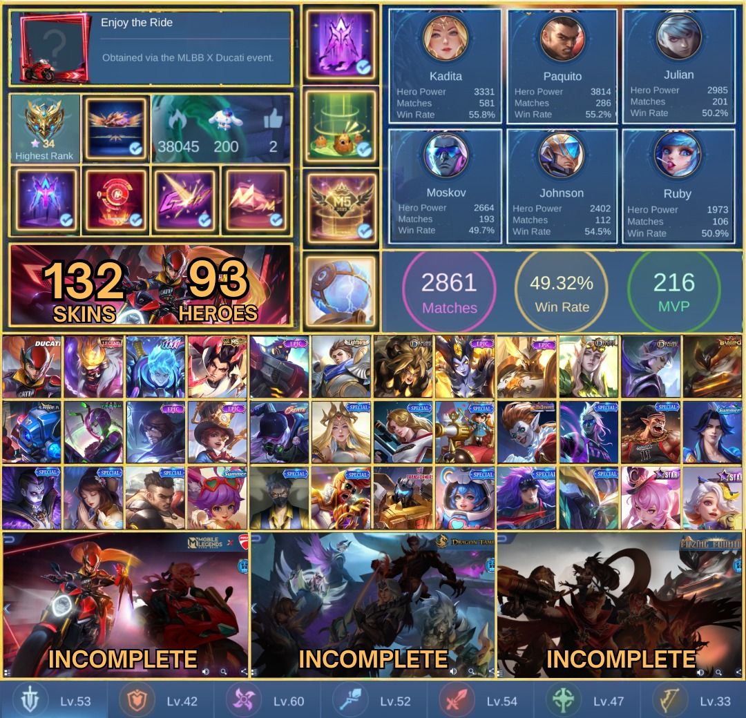 MOBILE LEGENDS / ML ACCOUNT (ALSO AVAILABLE FOR INSTALLMENT) #068 ...