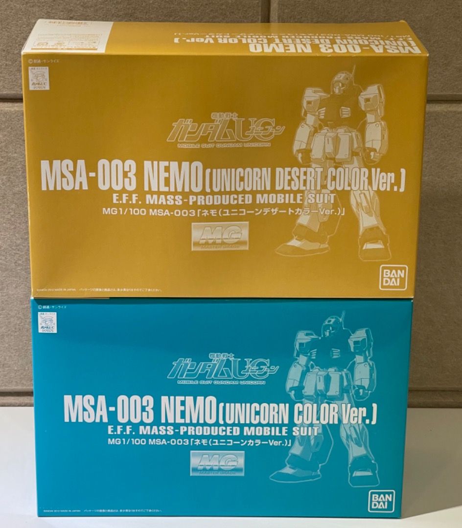 NEMO MG 1/100 🇯🇵 UNICORN + UNICORN DESERT COLOR Ver. 日版 🇯🇵魂限* 共兩盒*, 興趣及 ...